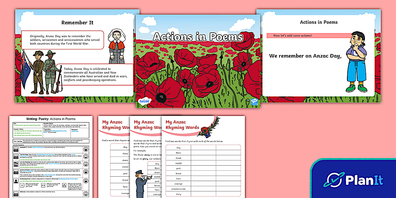 Foundation Writing: Anzac Day Poetry Lesson 2 - Twinkl