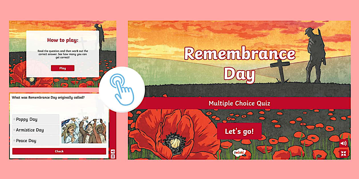 Remembrance Day Multiple Choice Quiz - Year 3 HASS - Twinkl
