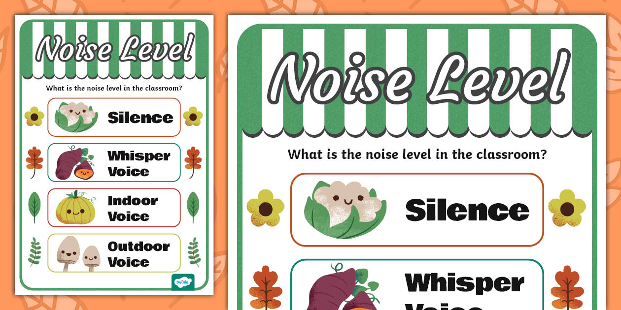 Autumn Market-Themed Noise Monitor Display Poster - Twinkl