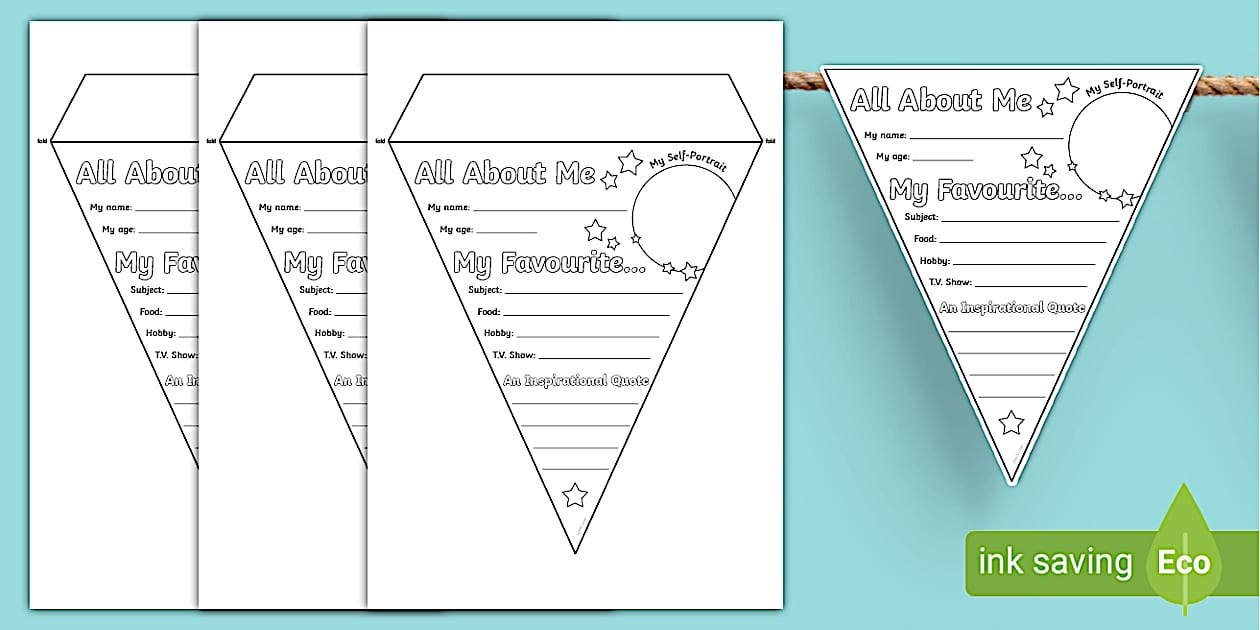 All About Me Bunting (Teacher-Made) - Twinkl