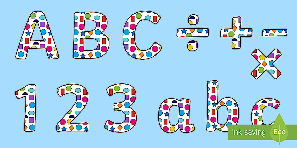 2D Shapes Display Lettering (teacher made) - Twinkl