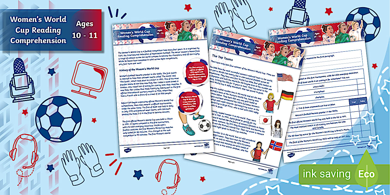 Women's World Cup Reading Comprehension (Ages 10 - 11)