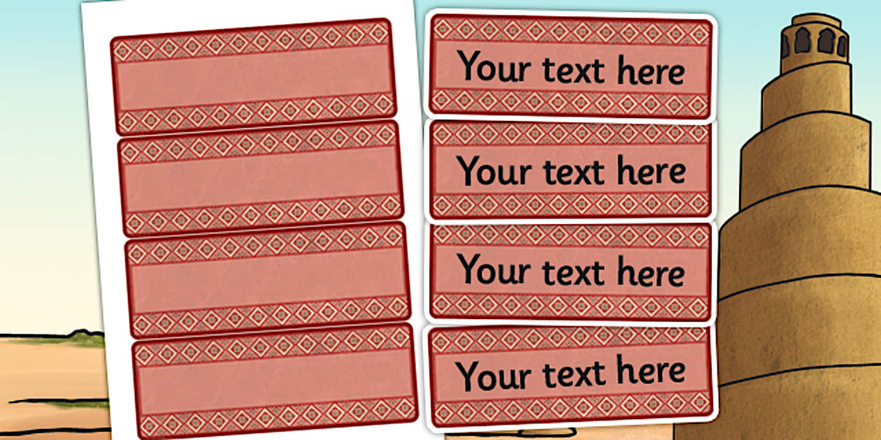 Early Islamic Civilization Themed Editable Labels - Twinkl