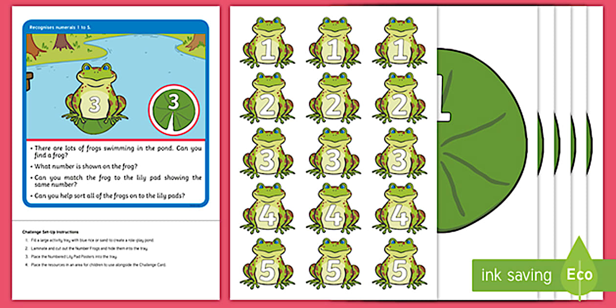 👉 EYFS Maths Number Recognition Challenge: Number Frogs