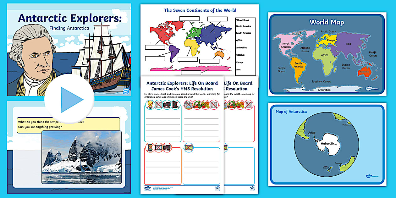 Antarctic Explorers: Finding Antarctica PowerPoint and Activity Pack