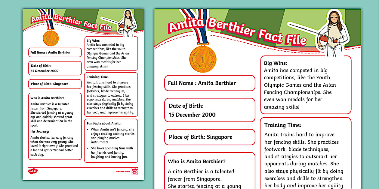 Amita Berthier Fact File KS1 (teacher made) - Twinkl