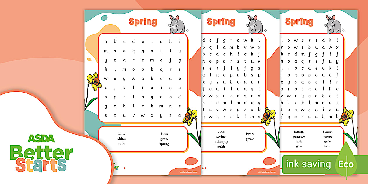 FREE! - ASDA Better Starts: Spring Word Search - Twinkl