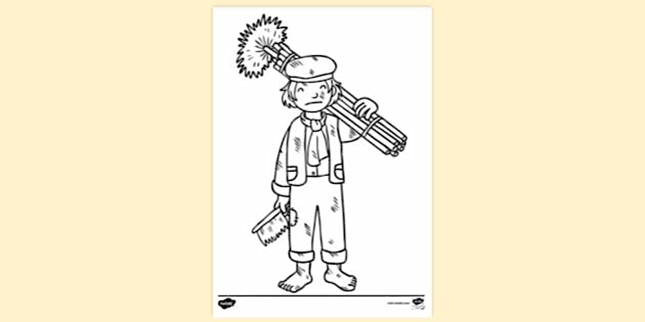 Victorian Chimney Sweeper Colouring Sheet | Colouring Sheets