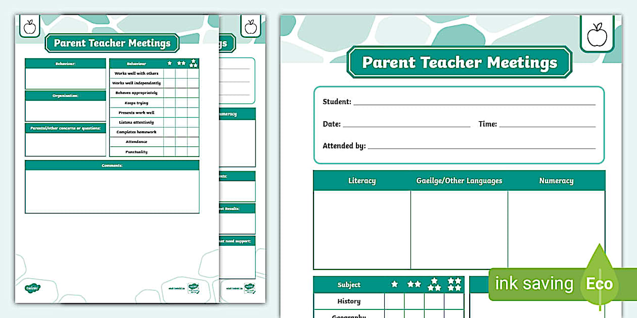Teacher Planner: Parent Teacher Meetings (teacher made)