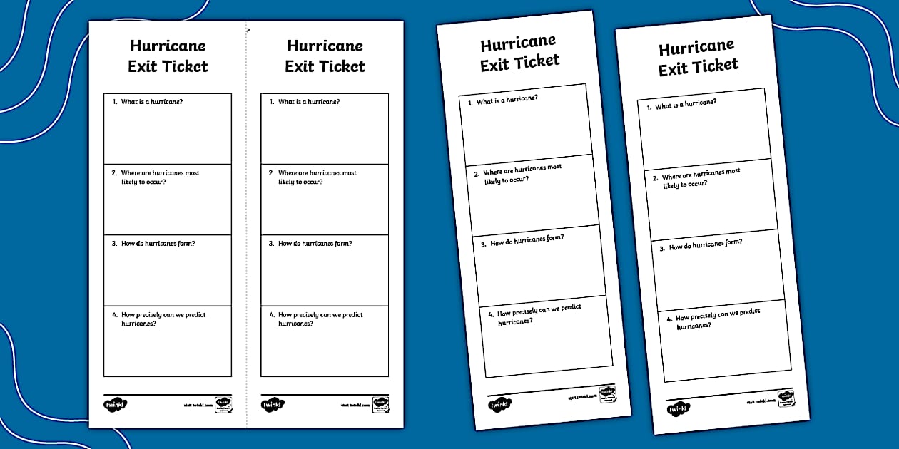 Hurricane Exit Ticket for 6th-8th Grade (teacher made)