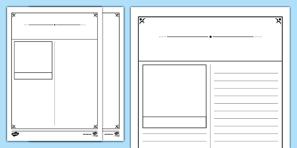 Newspaper Article Template | ELA Resource | Twinkl USA