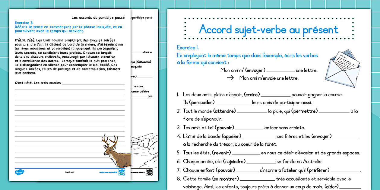 Accord sujet-verbe au présent (teacher made) - Twinkl