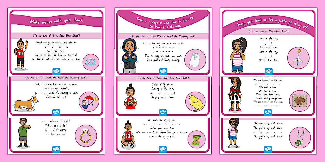 Level 3 Phonics Mnemonic Songs A4 Posters (Teacher-Made)