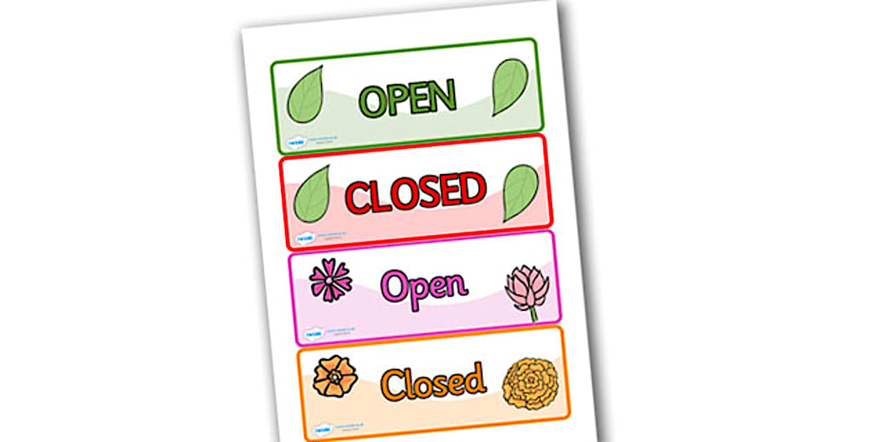 Open and Closed Signs - Role Play Resources (teacher made)