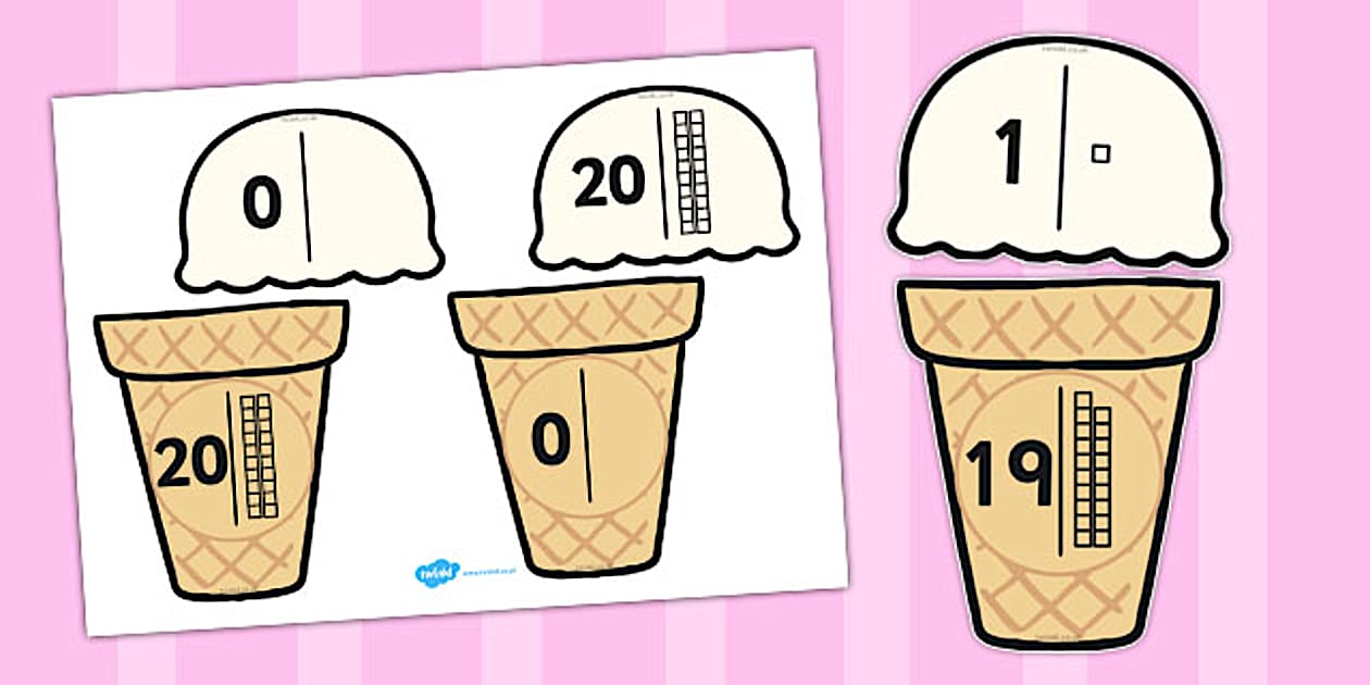 Ice Cream Number Bonds to Twenty Place Value - Twinkl