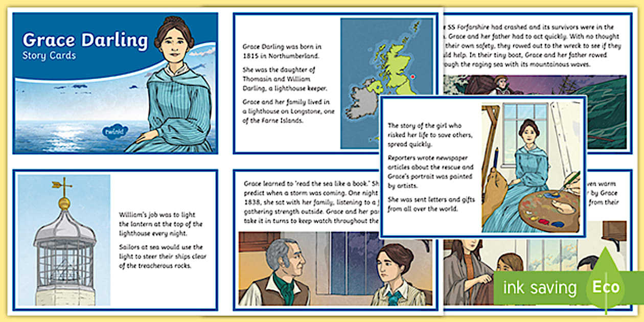 KS2 Grace Darling Story Cards - Twinkl