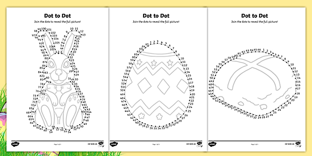 Higher Ability Easter Dot to Dot Worksheets (teacher made)