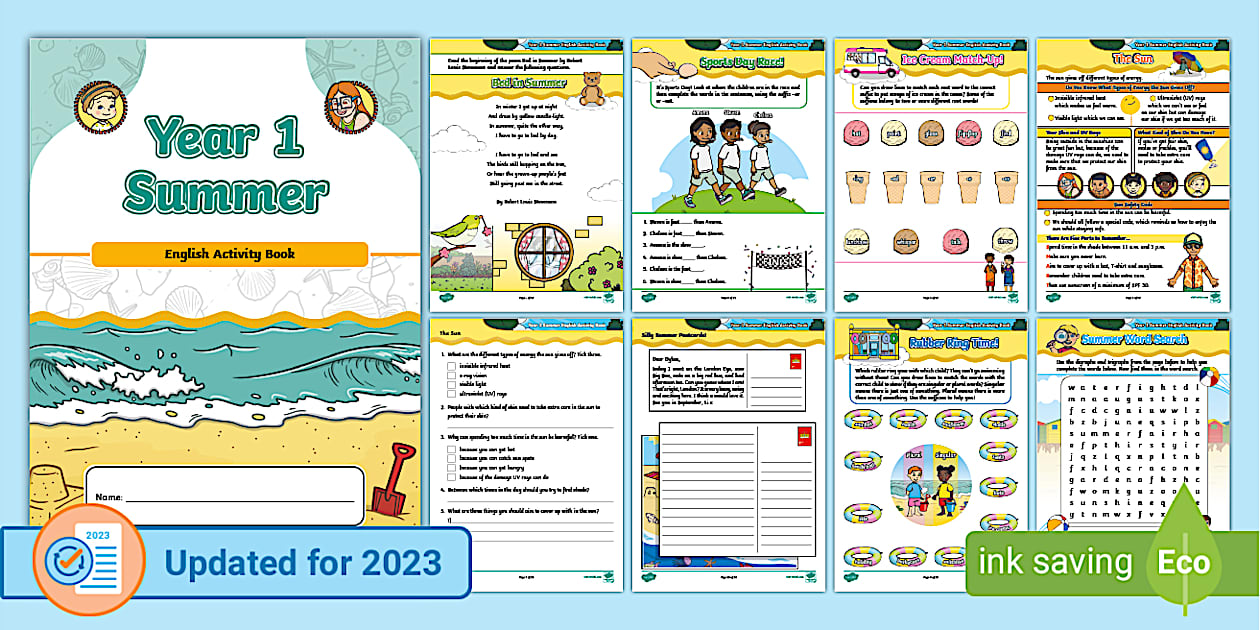 Editable Year 1 Summer English Activity Booklet - Twinkl