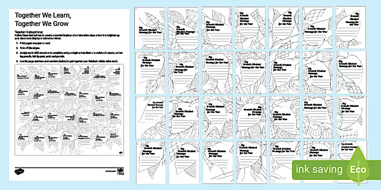 Together We Learn, Together We Grow Collaborative Colouring Activity Pack
