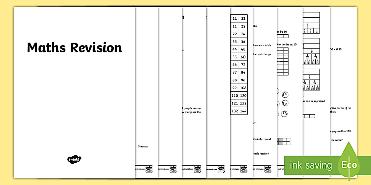 Mathematics Year 4 Revision Booklet - Primary Maths Resource
