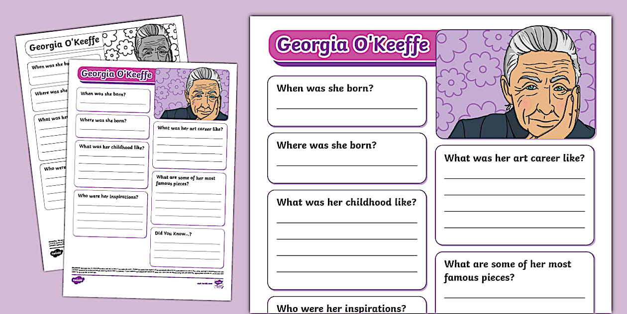 KS1 Georgia O'Keeffe Fact File Template (teacher made)
