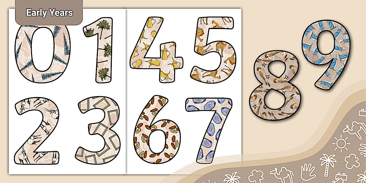 UAE Themed Display Numbers (Hecho por educadores) - Twinkl