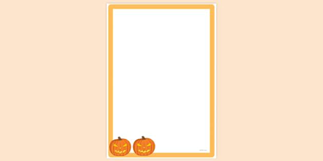 Simple Blank 2 Pumpkins Page Border | Twinkl - Twinkl