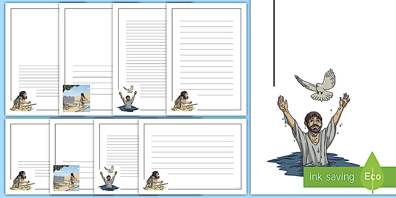 Editable The Baptism of Jesus Page Border Pack - Twinkl