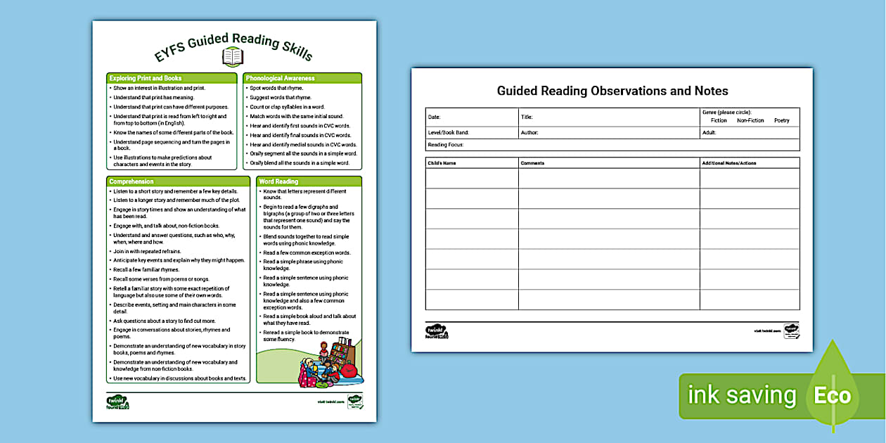 EYFS Guided Reading Observation Pack (teacher made) - Twinkl