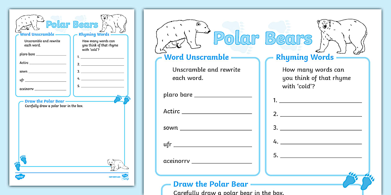 Polar Bear Boredom Buster - Twinkl - KS1
