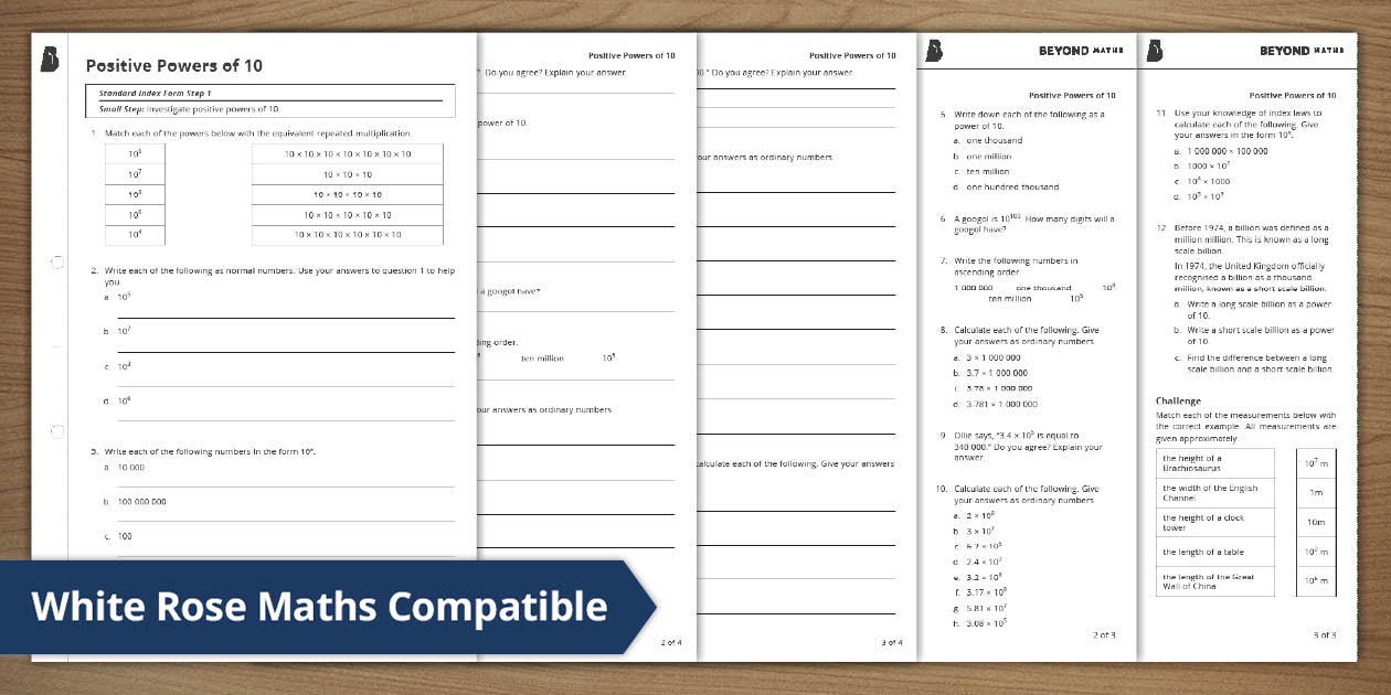 👉 Positive Powers of 10 (teacher made) - Twinkl