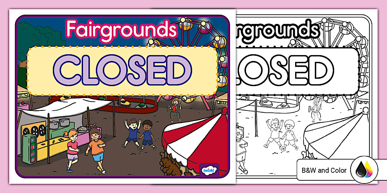 Fairgrounds Dramatic Play Closed Sign (teacher made)