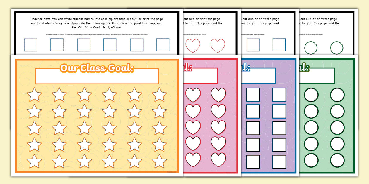 Class Goal Charts - Editable (teacher made) - Twinkl