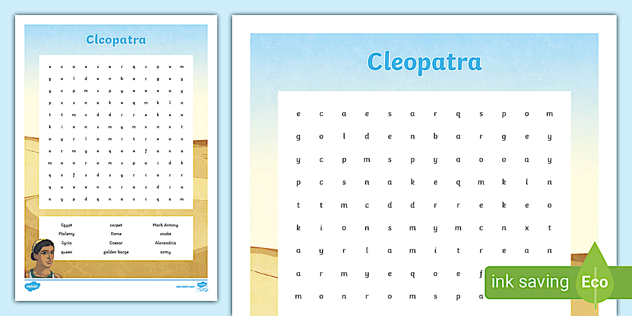 Cleopatra Word Search - Twinkl - KS2 - History - Egypt
