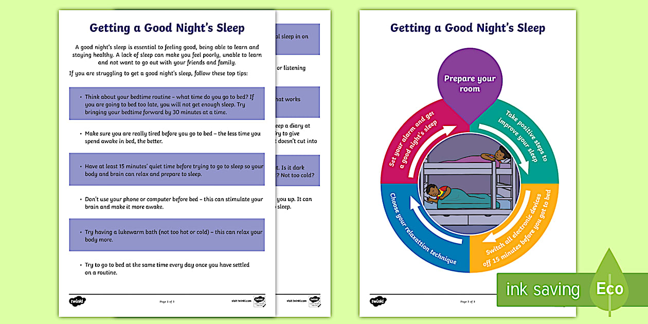 Getting a Good Night's Sleep Guide (teacher made) - Twinkl