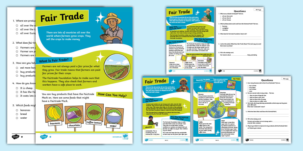 KS1 Fairtrade Differentiated Reading Comprehension Activity
