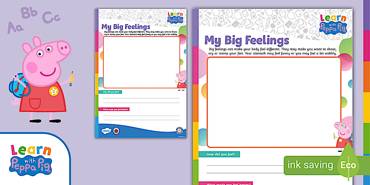 FREE! - Peppa Pig: My Big Feelings Activity Sheet - Twinkl