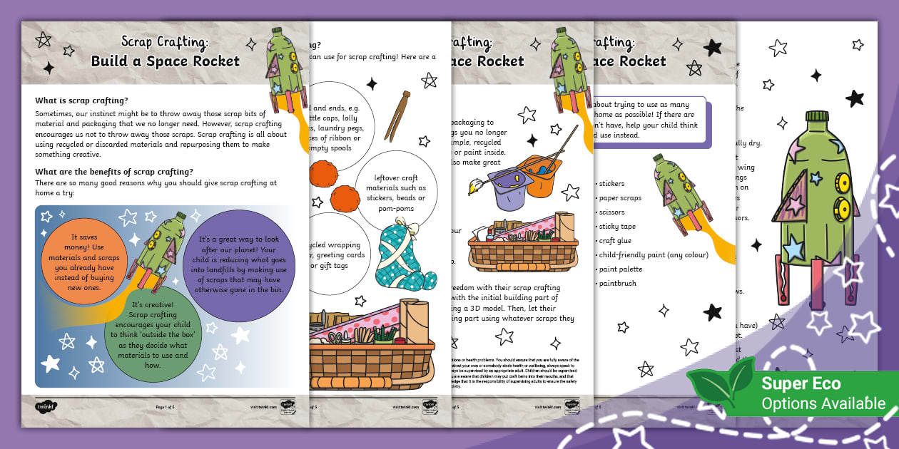 Scrap Crafting: Build a Space Rocket (teacher made) - Twinkl