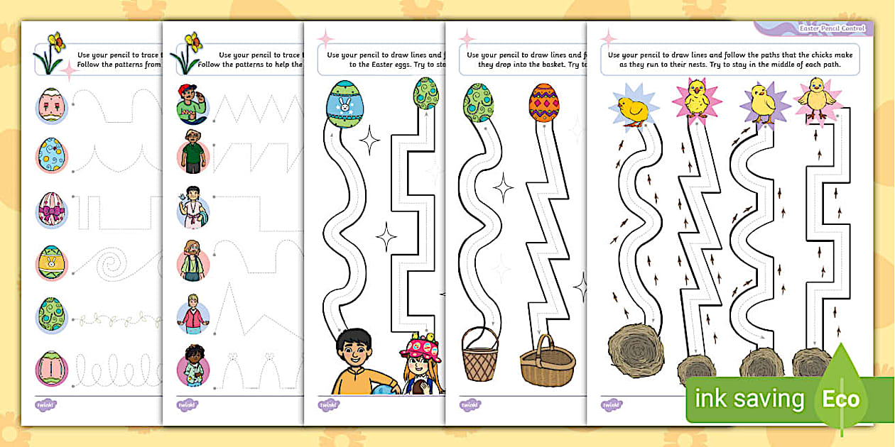 Easter Pencil Control Activity Sheets (Teacher-Made)