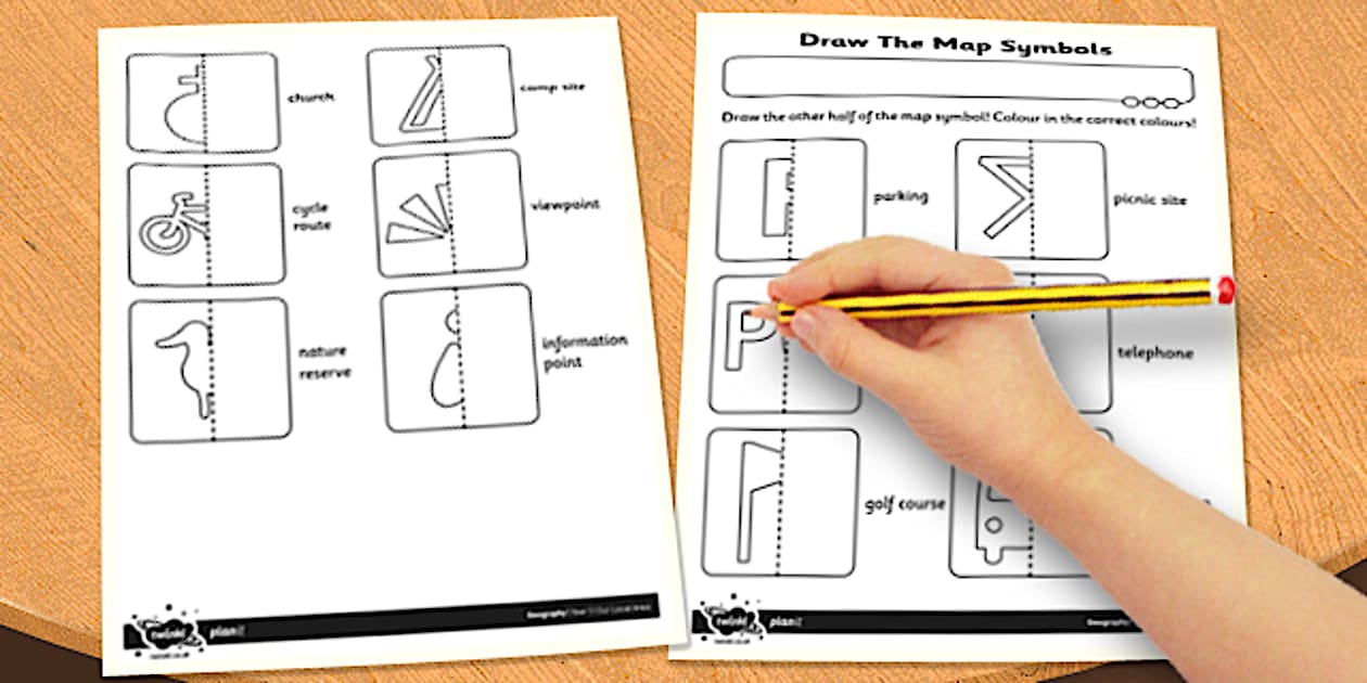 Draw the Map Symbols Worksheet / Worksheet (teacher made)