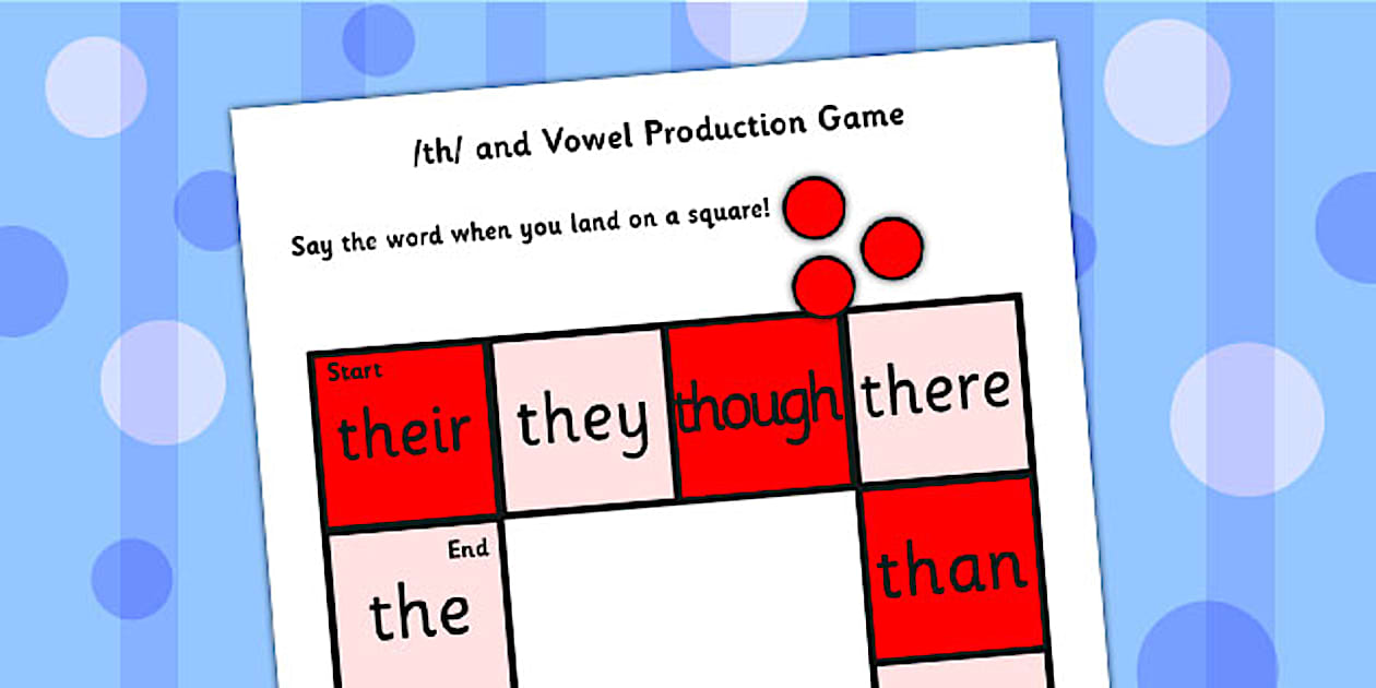 th and Vowel Production Game (teacher made) - Twinkl