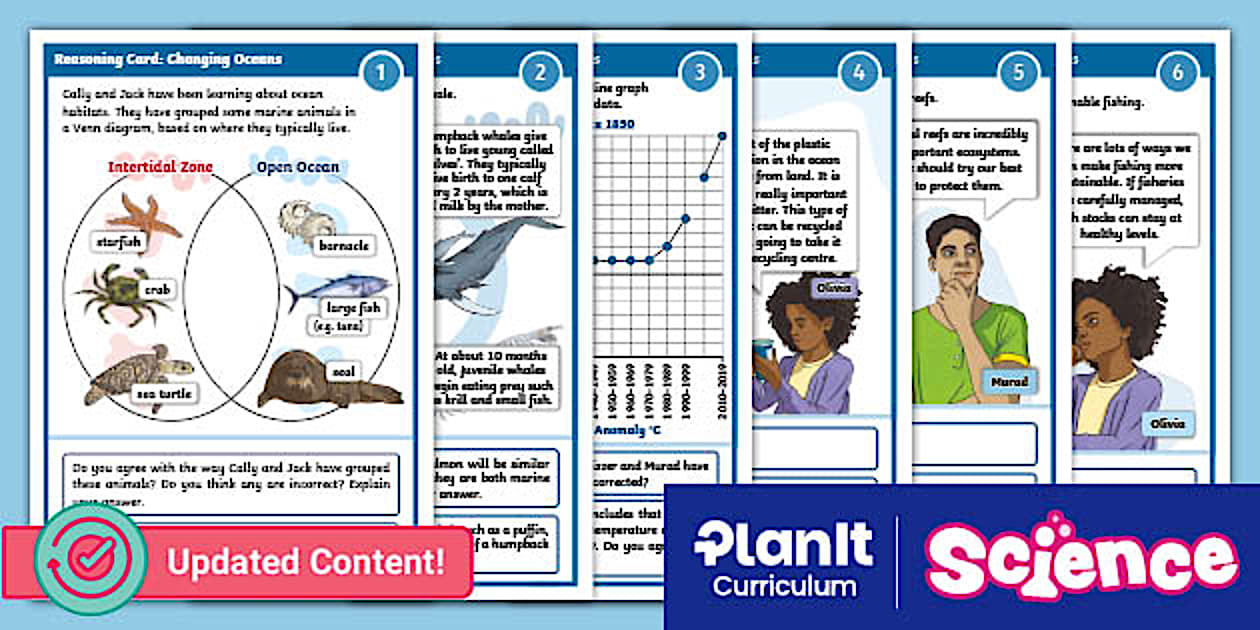 Year 5 Science Reasoning Cards: Oceans & Sustainability