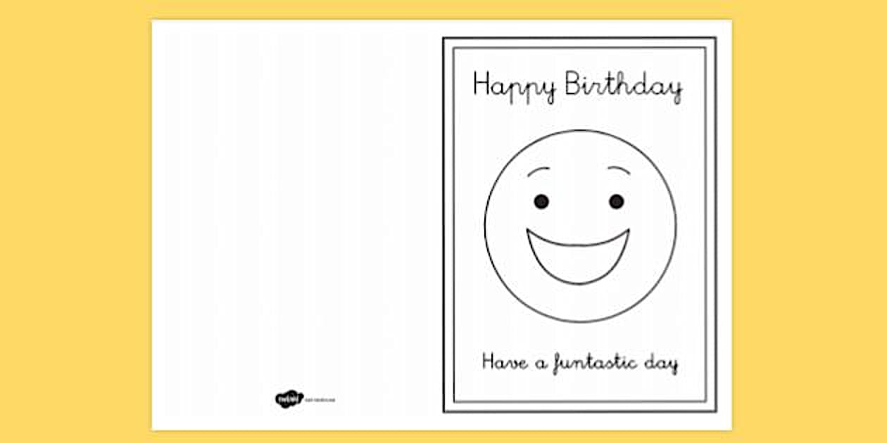 Funny Face Card Colouring Activity | Printable Resources