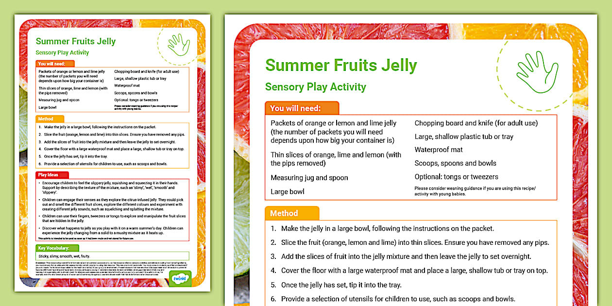 Summer Fruits Jelly Sensory Play Activity | Twinkl