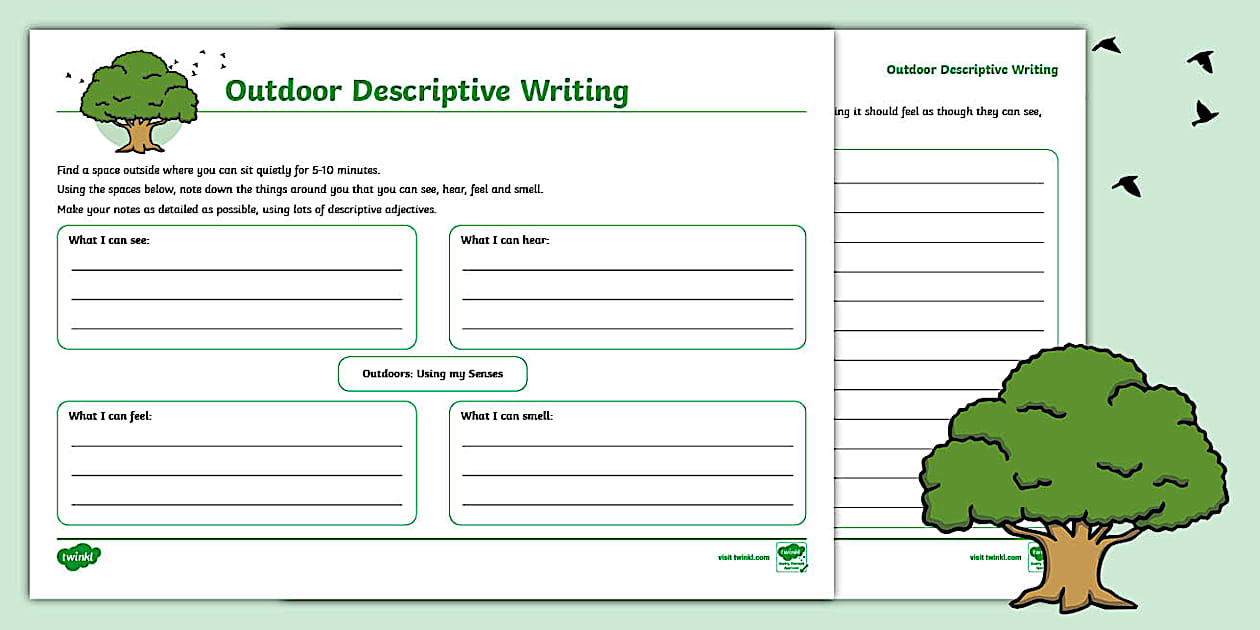 Outdoor Learning Descriptive Writing Activity (teacher made)