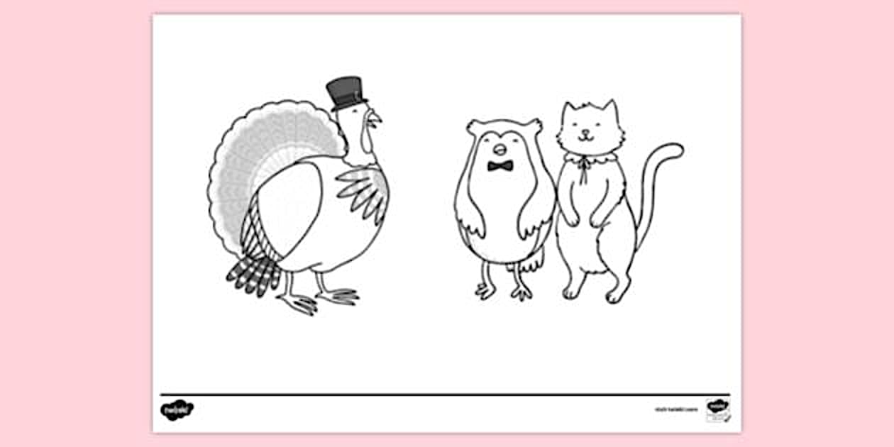 Married by a Turkey Colouring Sheet | Colouring Sheets