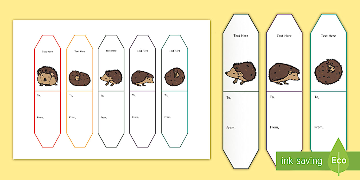 👉 Hedgehog Themed End of Year Editable Gift Labels