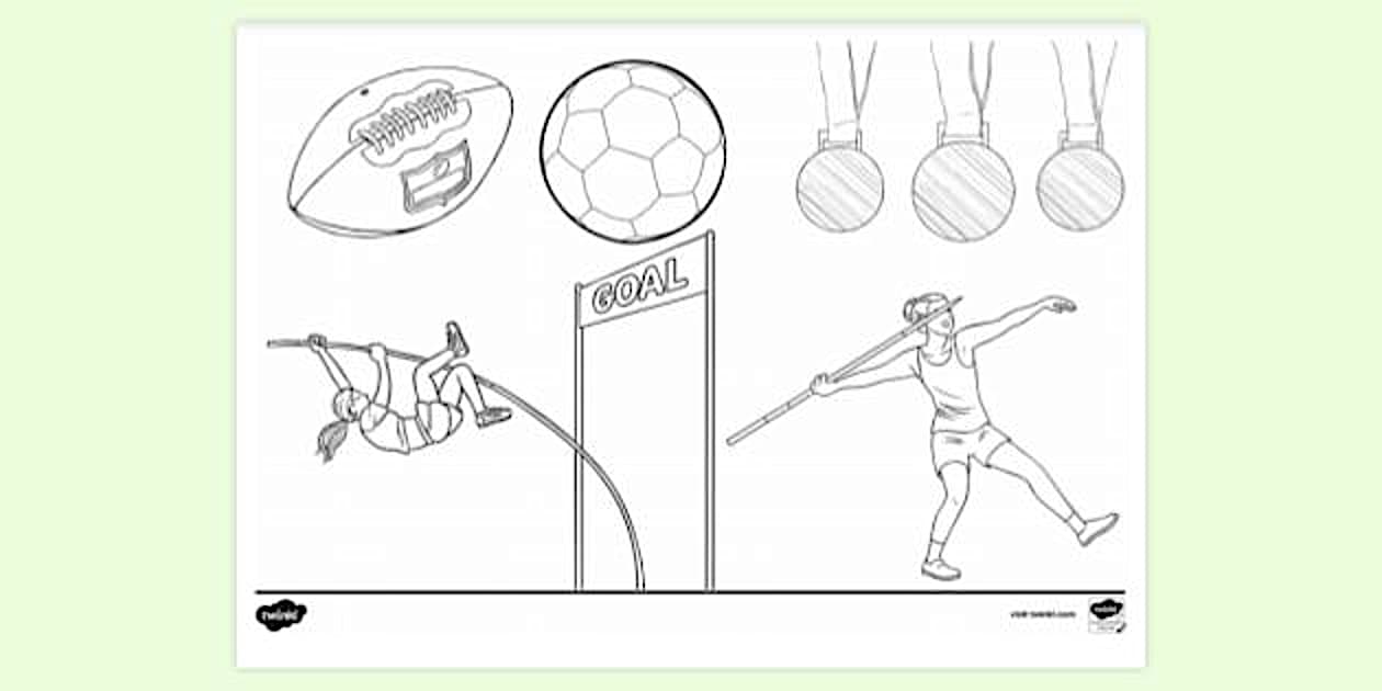 Athletics-Themed Colouring Sheet - Olympics Colouring