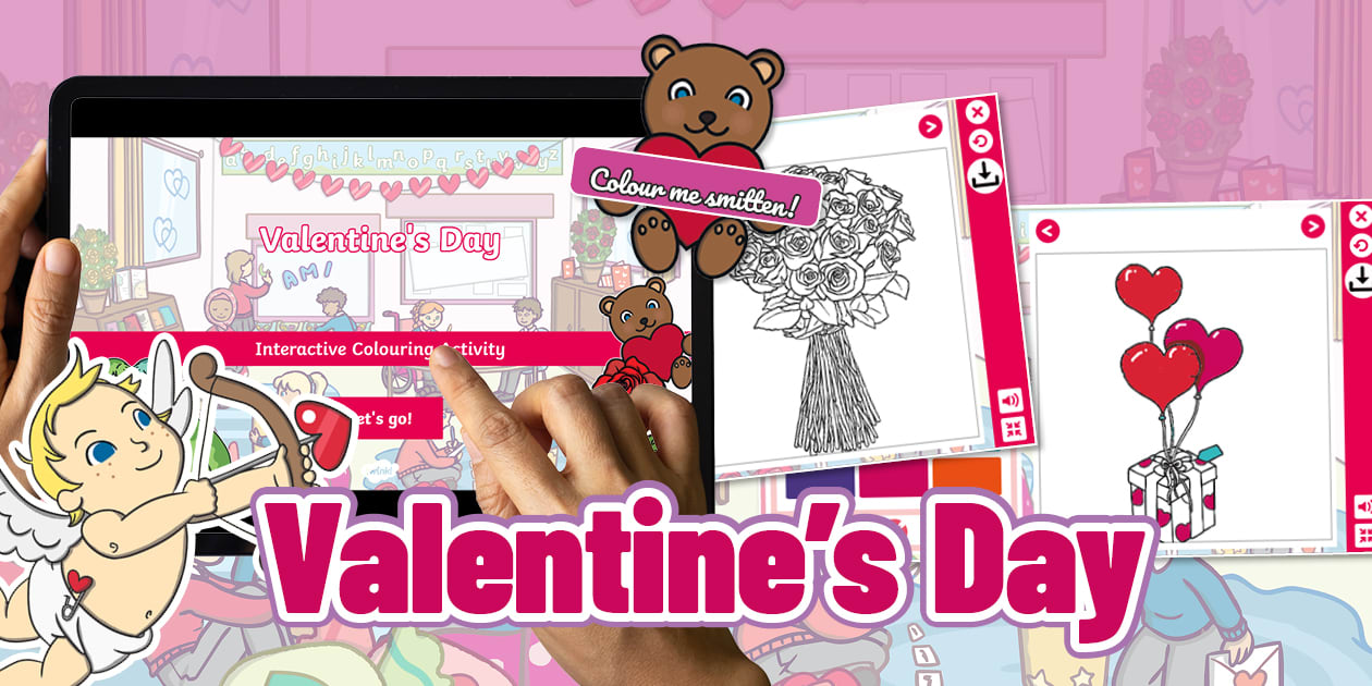 Valentine's Day Interactive Colouring