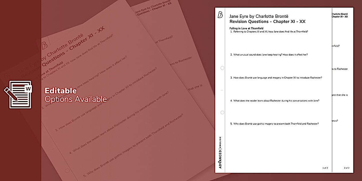 Jane Eyre Revision: Chapters XI to XX Revision Questions